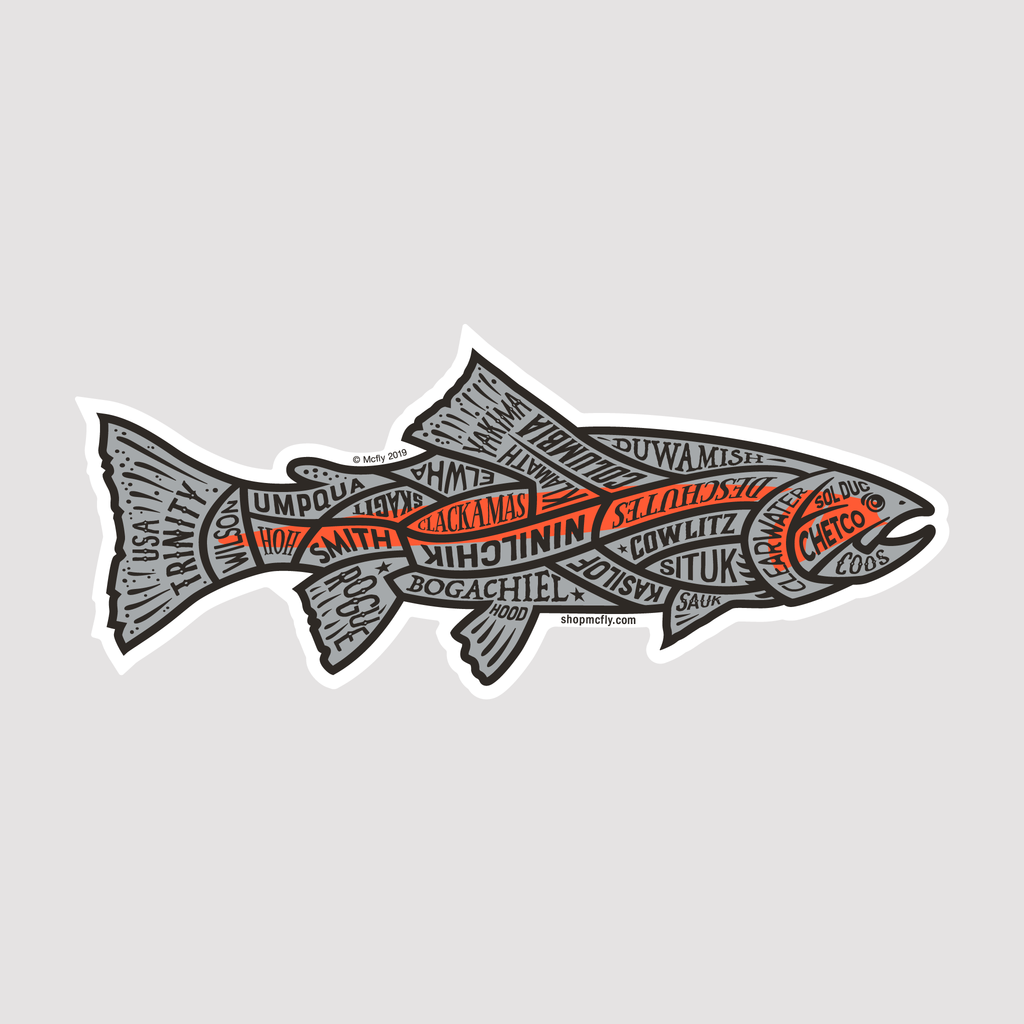 Western US Rivers Steelhead - Sticker – ShopMcfly